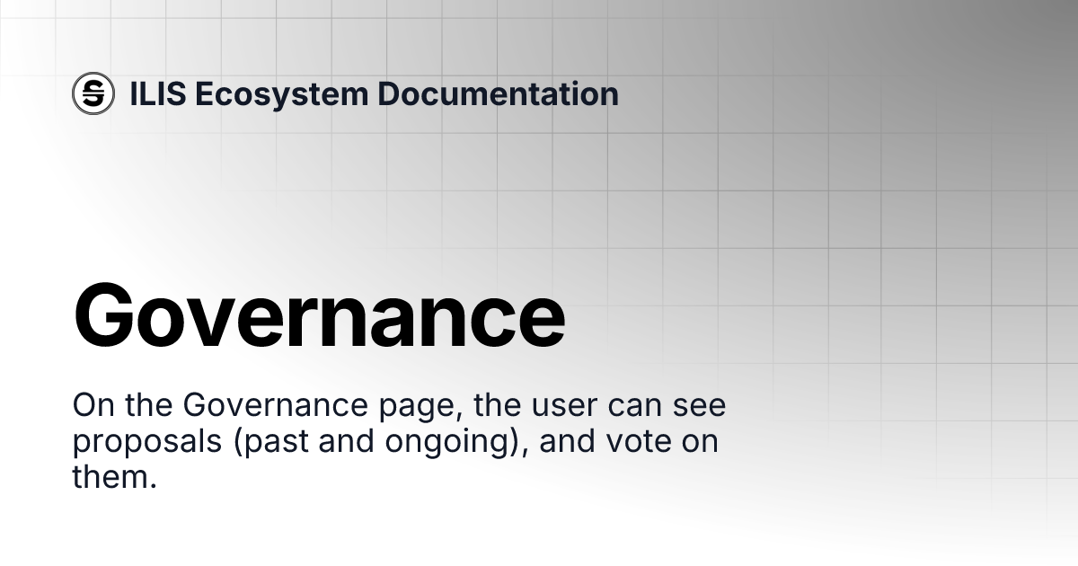 Governance | ILIS Ecosystem Documentation