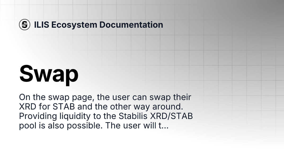 Swap | ILIS Ecosystem Documentation